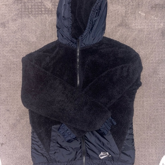 Nike ACG | Sweaters | Nike Black Fuzzy Jacket | Poshmark